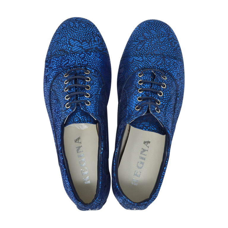 Katy – Electric Blue with Floral pattern